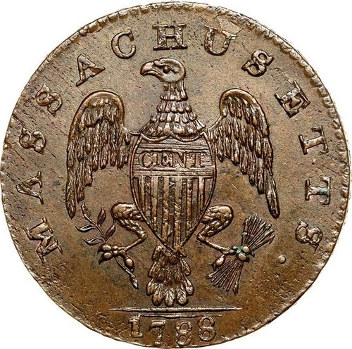 USA Cent Massachusetts Coppers (official) 1788 coin value KM# 20.4 ...