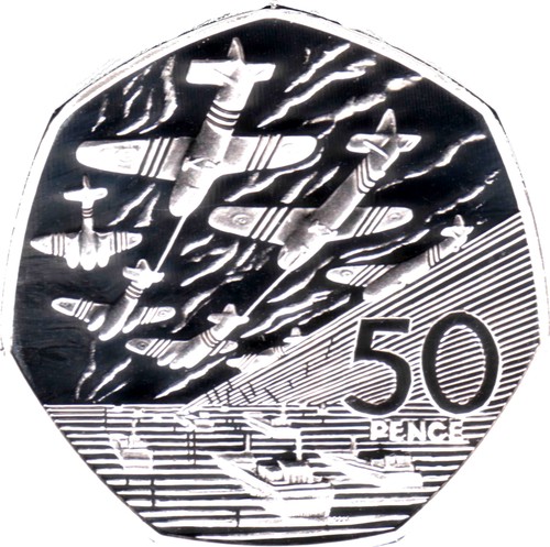 Great Britain 50 Pence "Planes" 2019 coin value | coinscatalog.NET