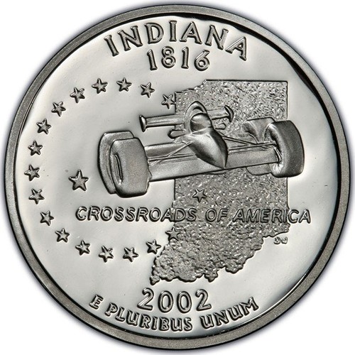 USA Silver Quarter Dollar "Indiana" 2002 coin value KM# 334a ...