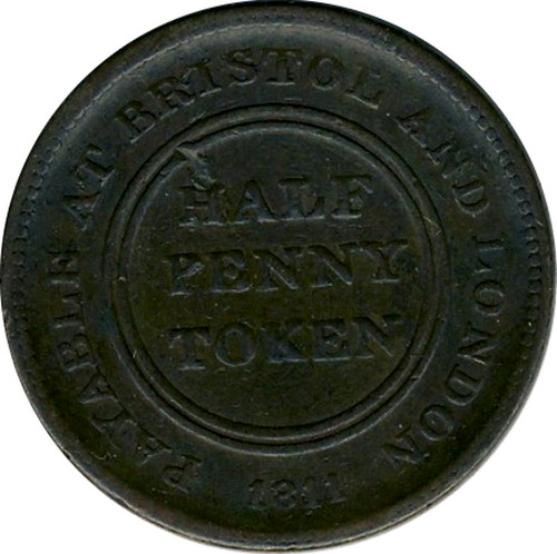 Great Britain Halfpenny "Yorkshire - British Naval" 1812 coin value ...