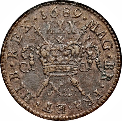 Irish 1/2 Crown "James II Gun Money" 1690 coin value KM# 101 ...