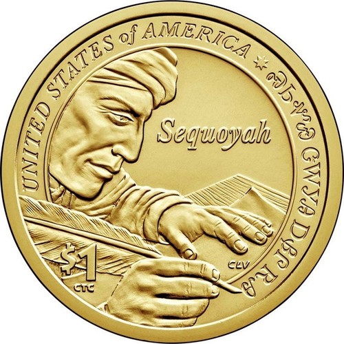 USA $1 "Sequoyah of the Cherokee Nation" 2017 coin value KM# 640 ...