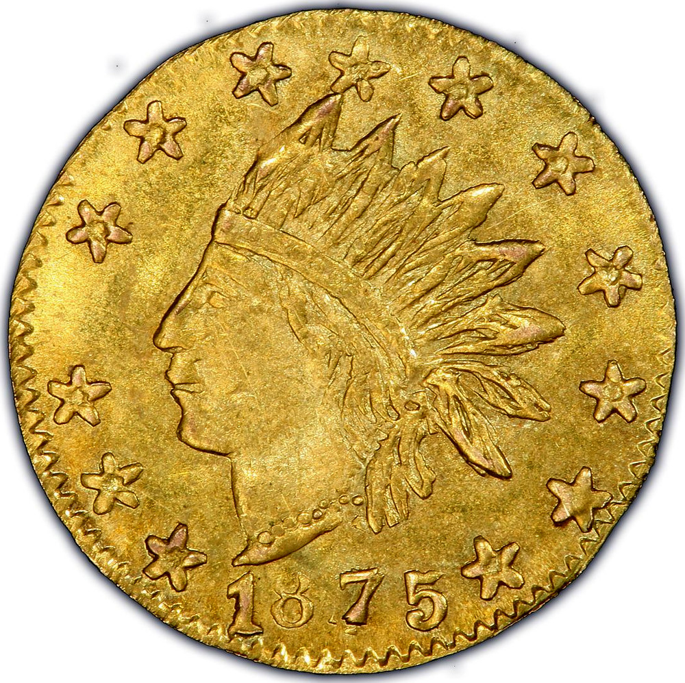 USA Gold 1/4 Dollar "Indian Head (Round)" 1852-1881 coin value KM# 6.1 ...