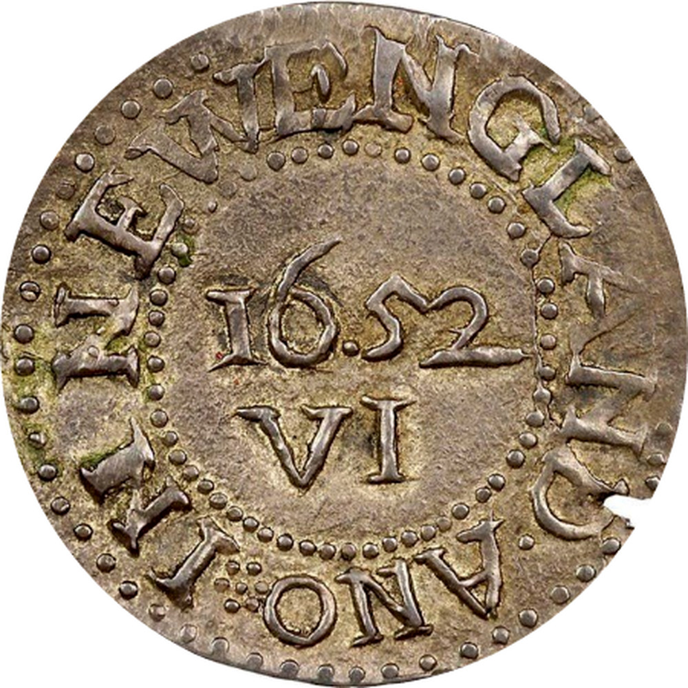 USA Silver VI Pence "Willow Tree" 1652 coin value KM# 5 | coinscatalog.NET