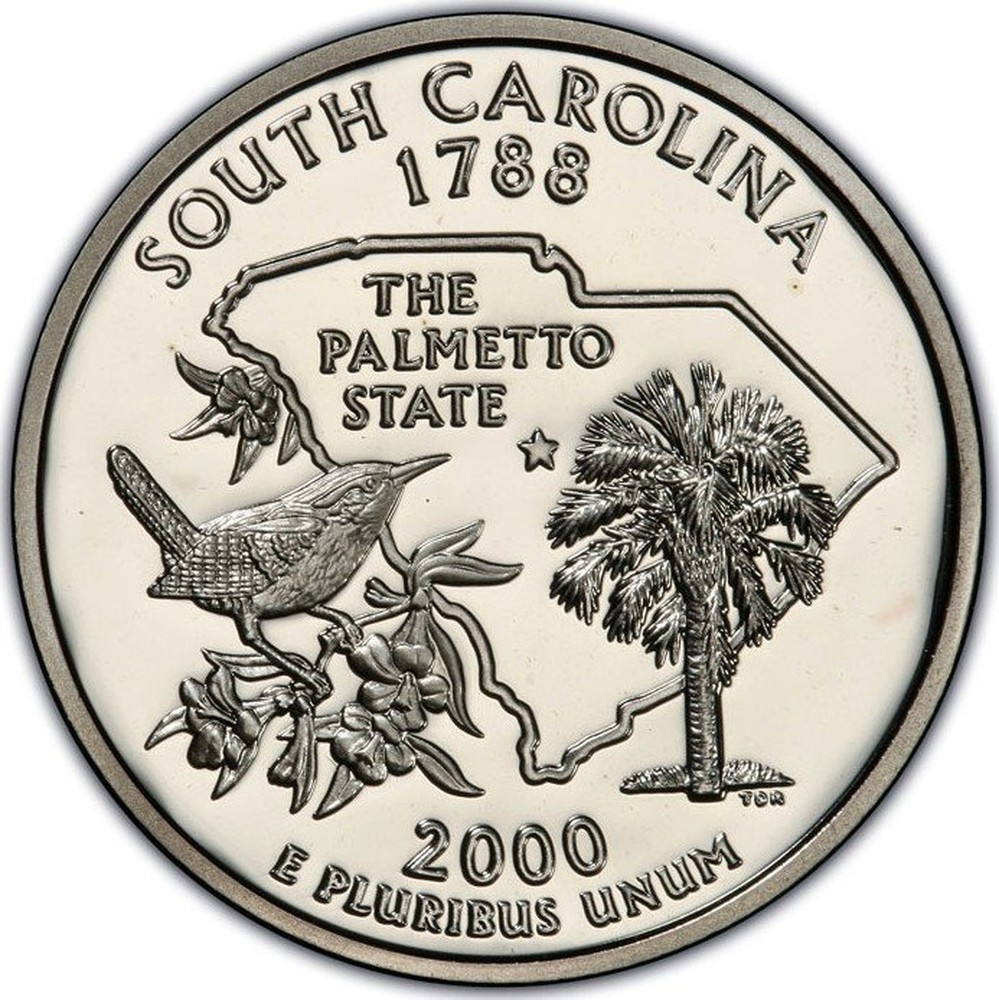 USA Silver Quarter Dollar "South Carolina" 2000 coin value KM# 307a ...