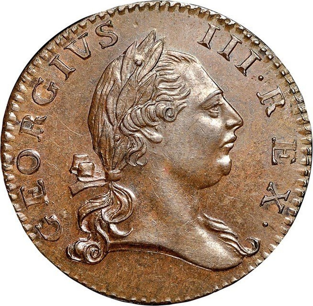 USA Halfpenny "George III" 1773 coin value KM# Tn25.1 | coinscatalog.NET