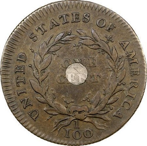 USA One Cent "Miss Liberty" 1792 coin value KM# PnE1 | coinscatalog.NET