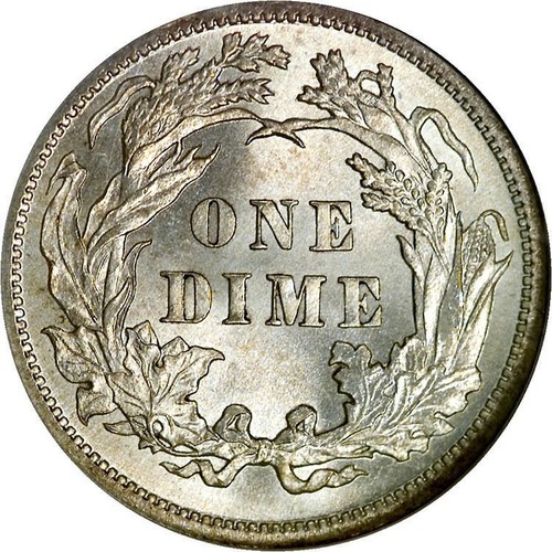 USA Silver One Dime "Seated Liberty" 1875-1891 coin value KM# A92 ...