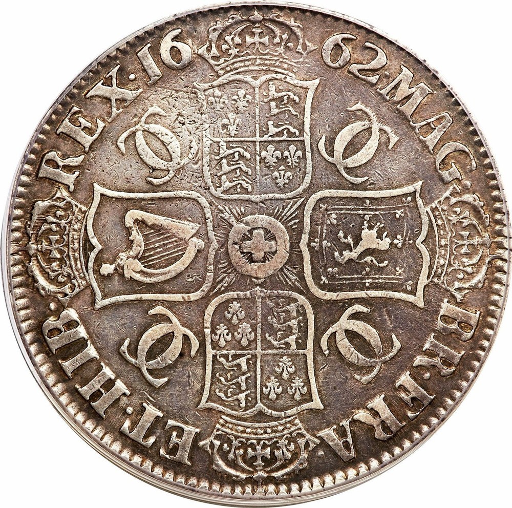 Great Britain Silver Crown "Charles II" 1662 coin value KM# 417.1 ...