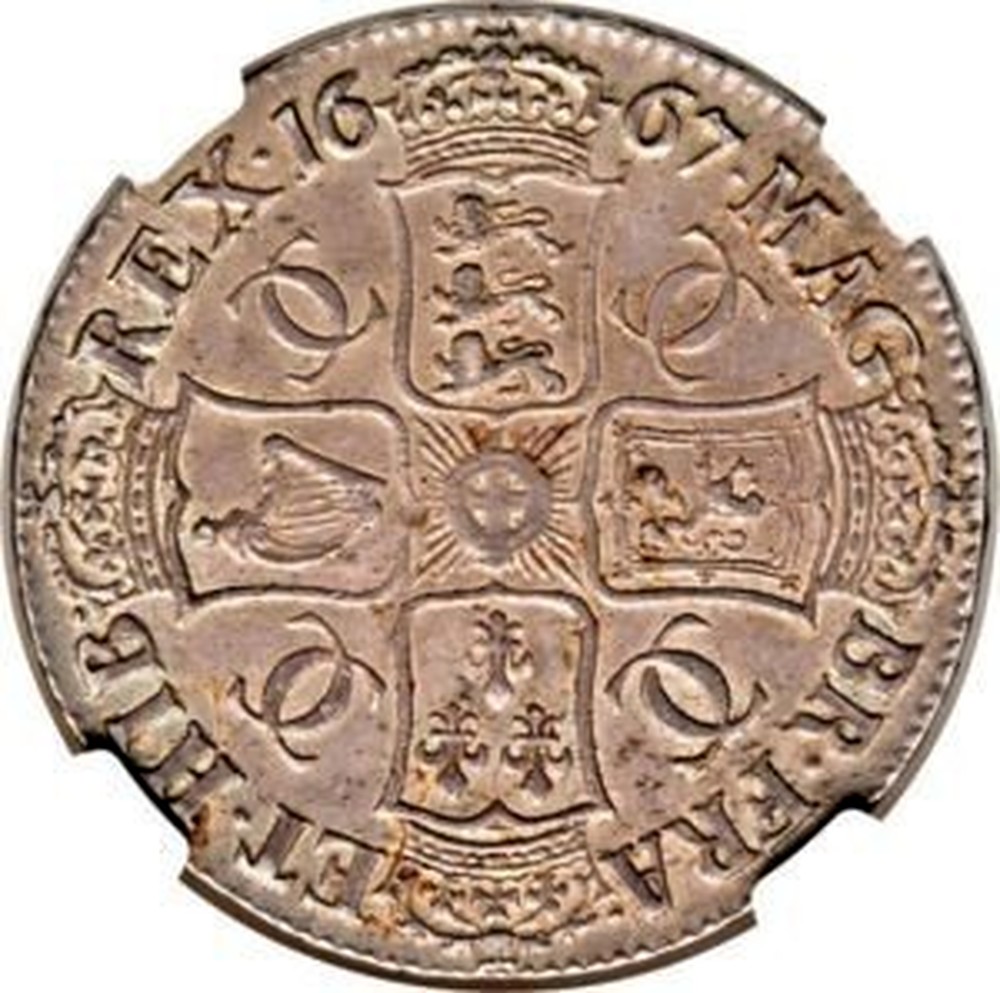 Great Britain Silver Crown "Charles II" 1667-1671 coin value KM# 422.3 ...