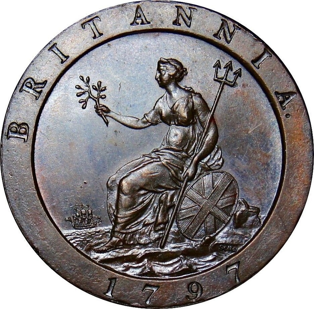 Great Britain Two Pence "Cartwheel" 1797 coin value KM# 619a ...