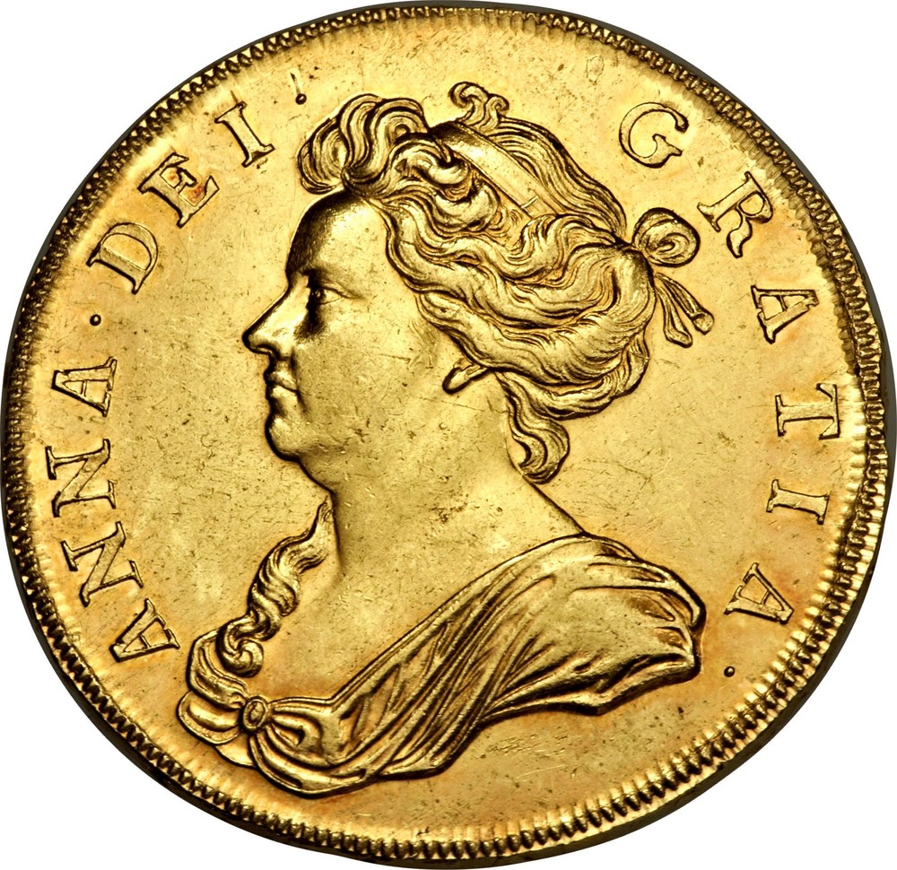 Great Britain Gold 5 Guineas "Anne" 1711-1714 coin value KM# 535 ...