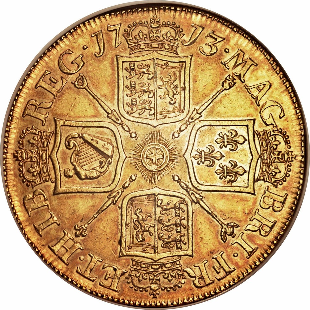 Great Britain Gold 5 Guineas "Anne" 1711-1714 coin value KM# 535 ...