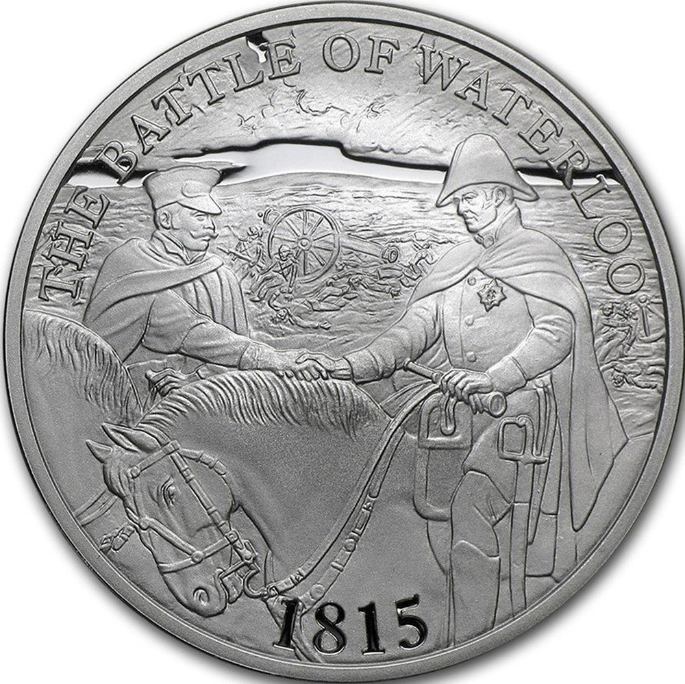 Great Britain Silver Five Pounds "Battle of Waterloo. Piedfort" 2015 ...
