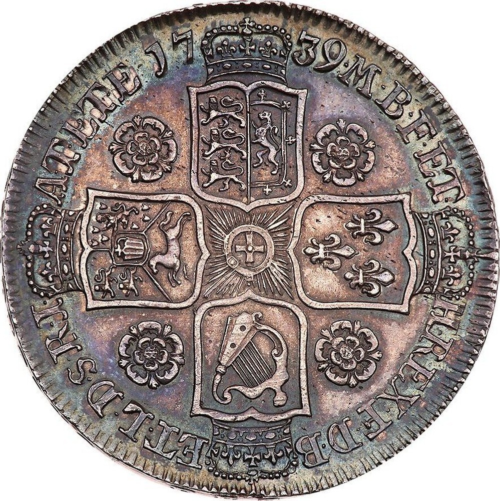 Great Britain Silver Shilling "George II Roses at angles" 1743-1747 ...