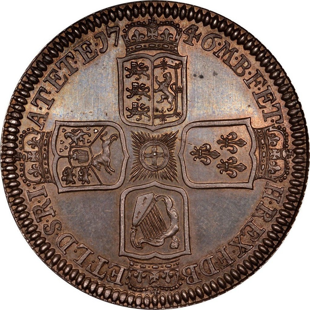 Great Britain Silver Crown "George II LIMA" 1746 coin value KM# 585.3 ...