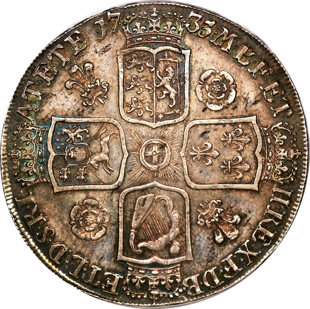 Great Britain Silver Crown "George II Roses and plumes" 1732-1736 coin ...