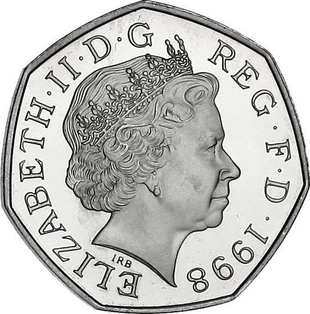 Great Britain Fifty Pence "Britannia revised inscription" 1998-2009 ...