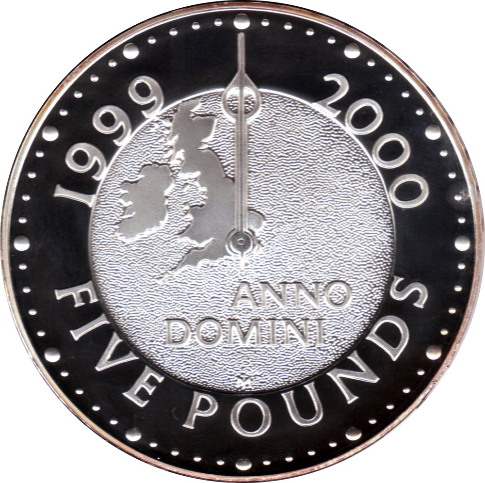 Great Britain Five Pounds "Millennium" 1999-2000 coin value KM# 1006 ...