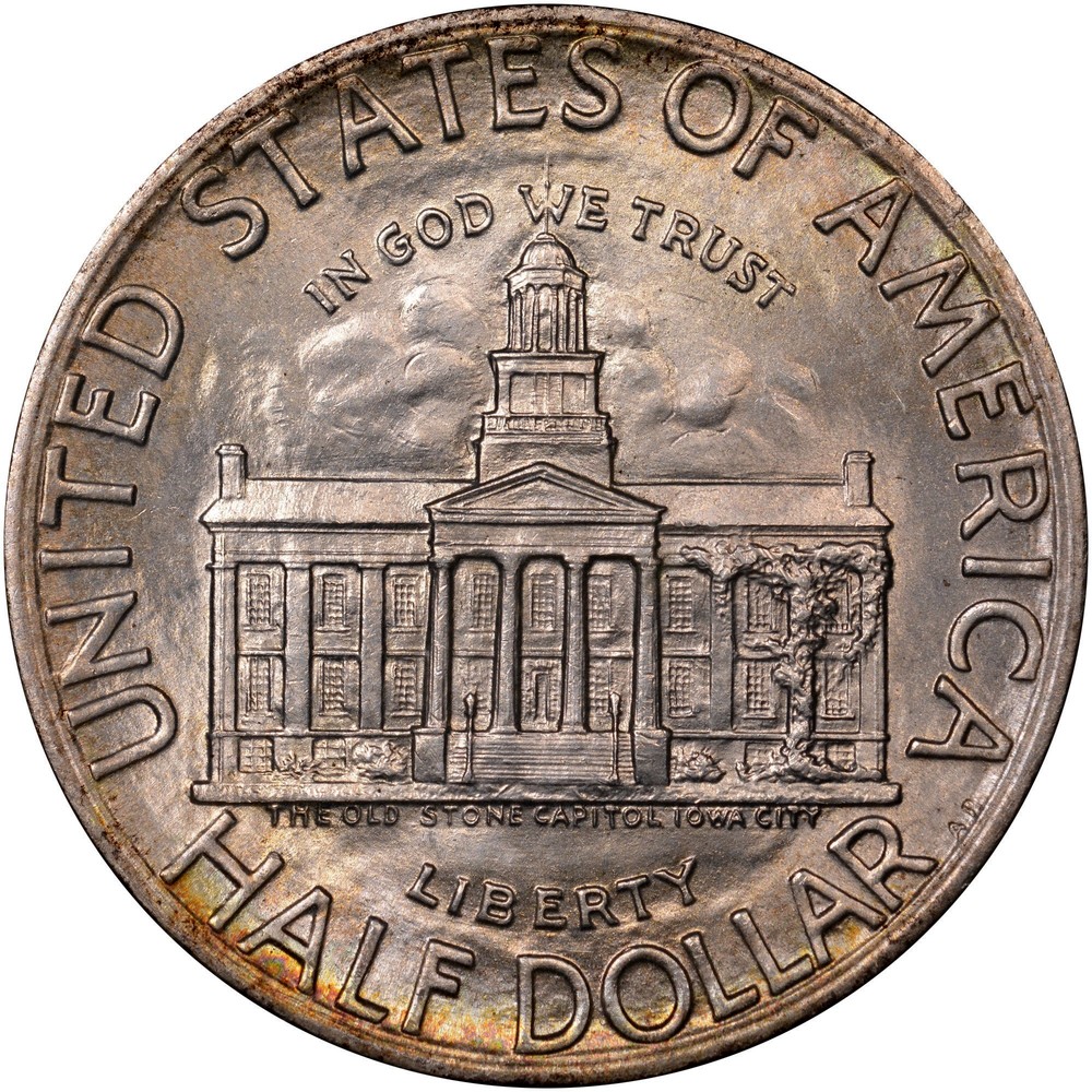 USA Silver Half Dollar "Iowa Statehood Centennial" 1946 coin value KM ...