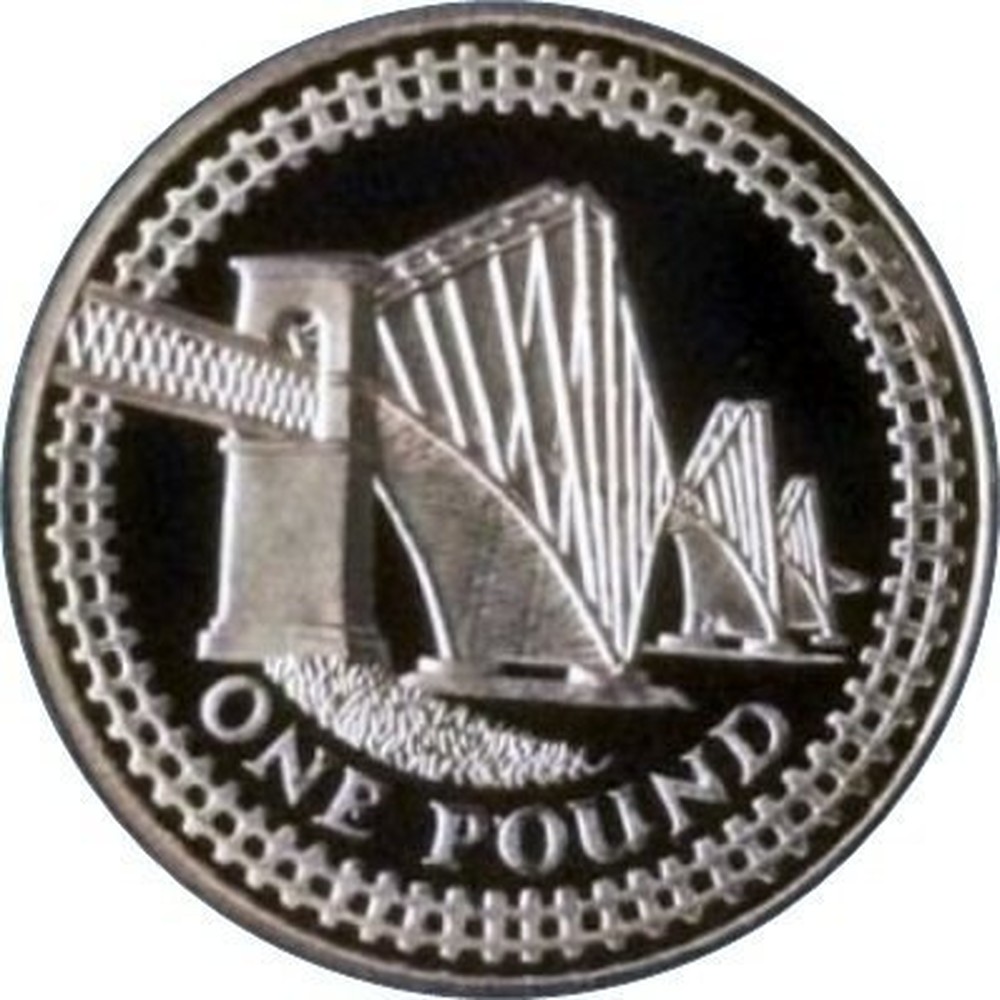 Great Britain One Pound "Forth Railway Bridge" 2004 coin value KM# 1048 ...