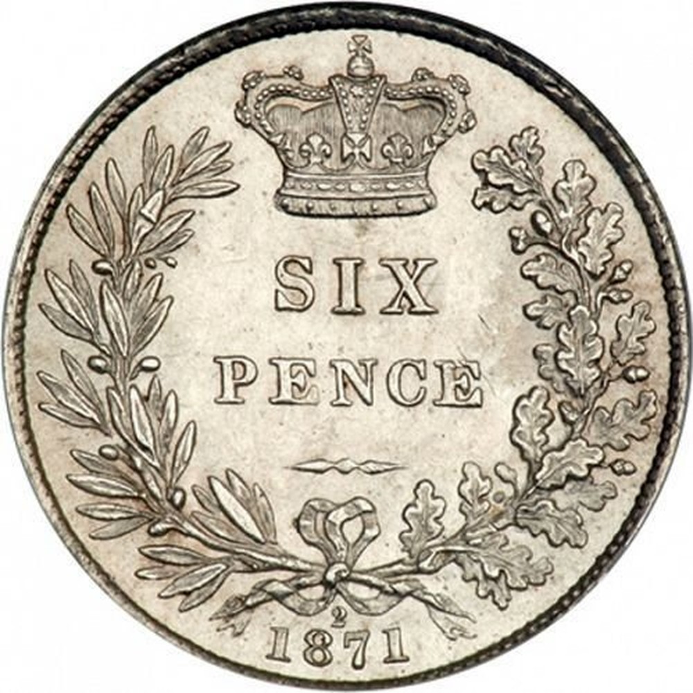 Great Britain 6 Pence (1/2 Shilling) 1877 coins | coinscatalog.NET