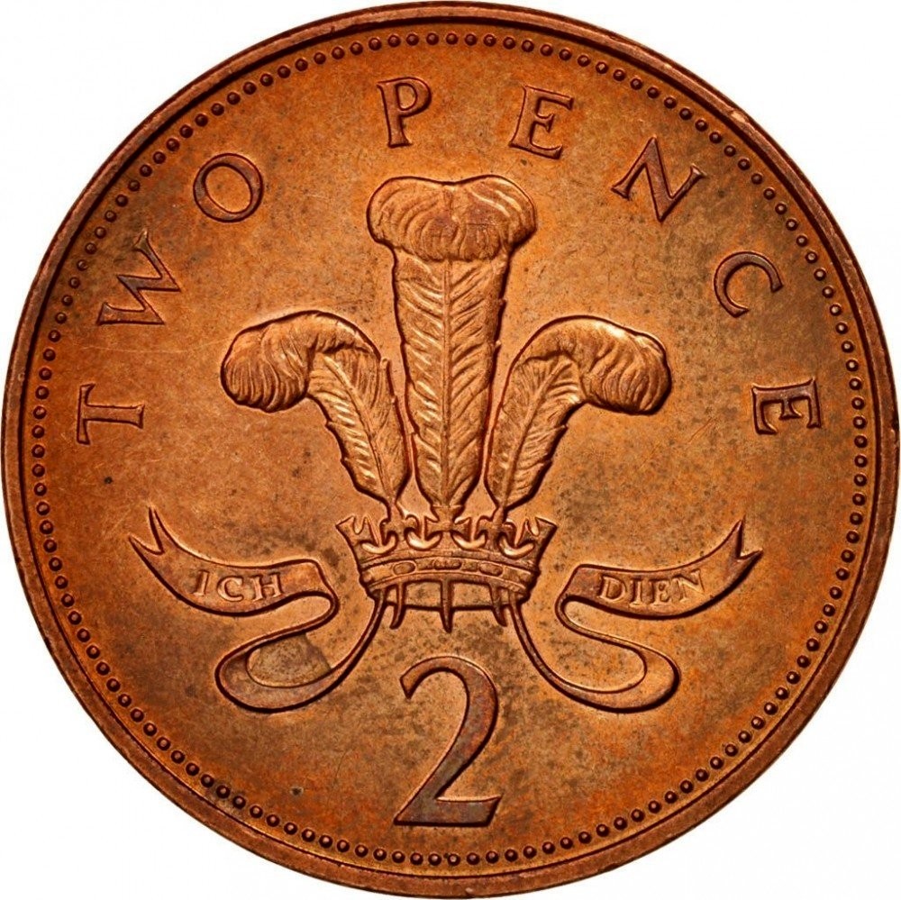Great Britain Two Pence "Elizabeth II" 1985-1992 coin value KM# 936 ...