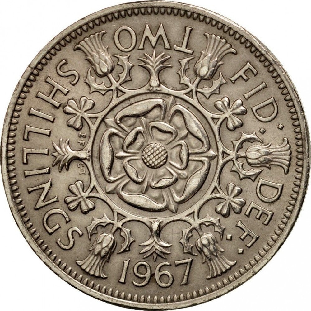 Great Britain Silver One Florin "Two Shillings" 1920-1926 coin value KM ...