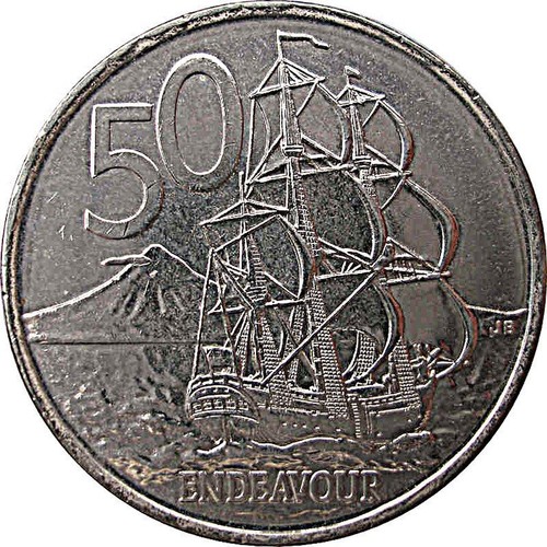 New Zealand 50 "Endeavour" 2006-2019 coin value KM# 119a | coinscatalog.NET