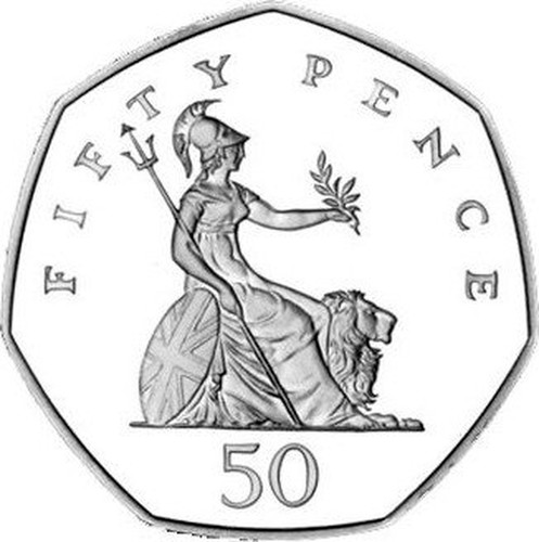 Great Britain Silver Fifty Pence "Small type (Piedfort)" 1997 coin ...