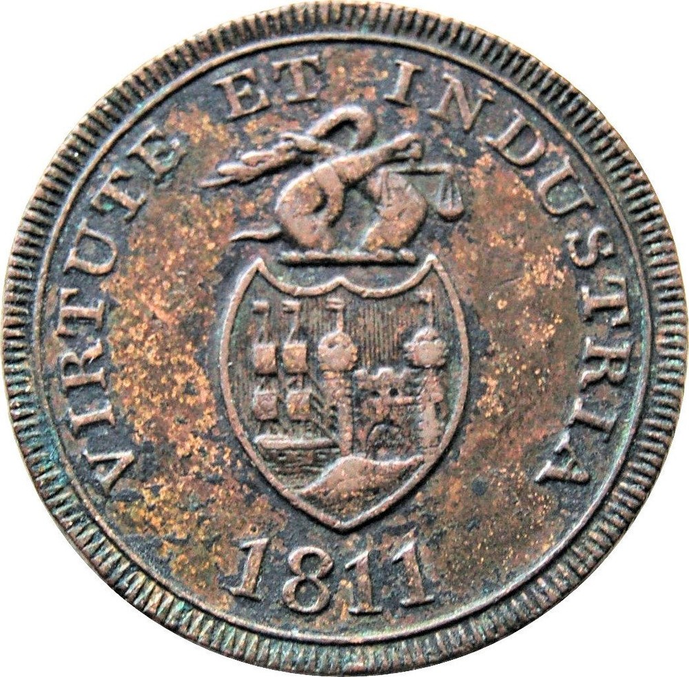 Great Britain Halfpenny "Yorkshire - British Naval" 1812 coin value ...