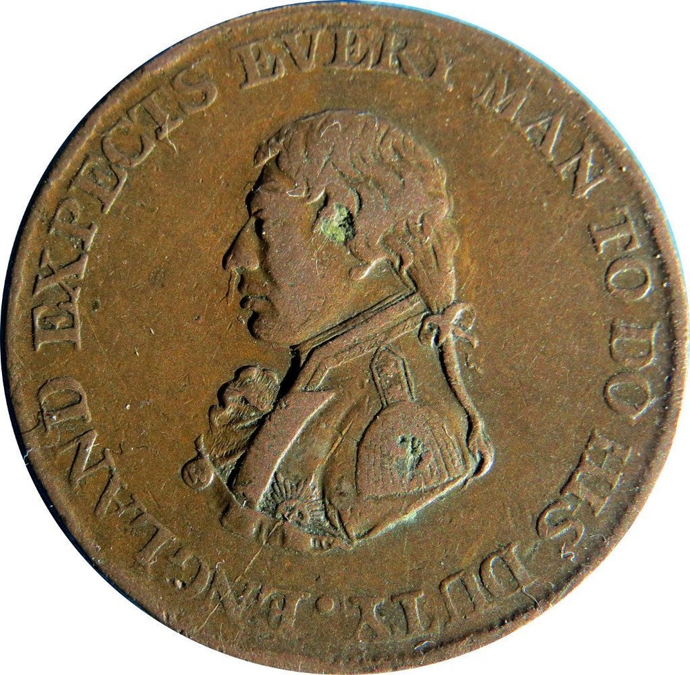 Great Britain Halfpenny "Yorkshire - British Naval" 1812 coin value ...