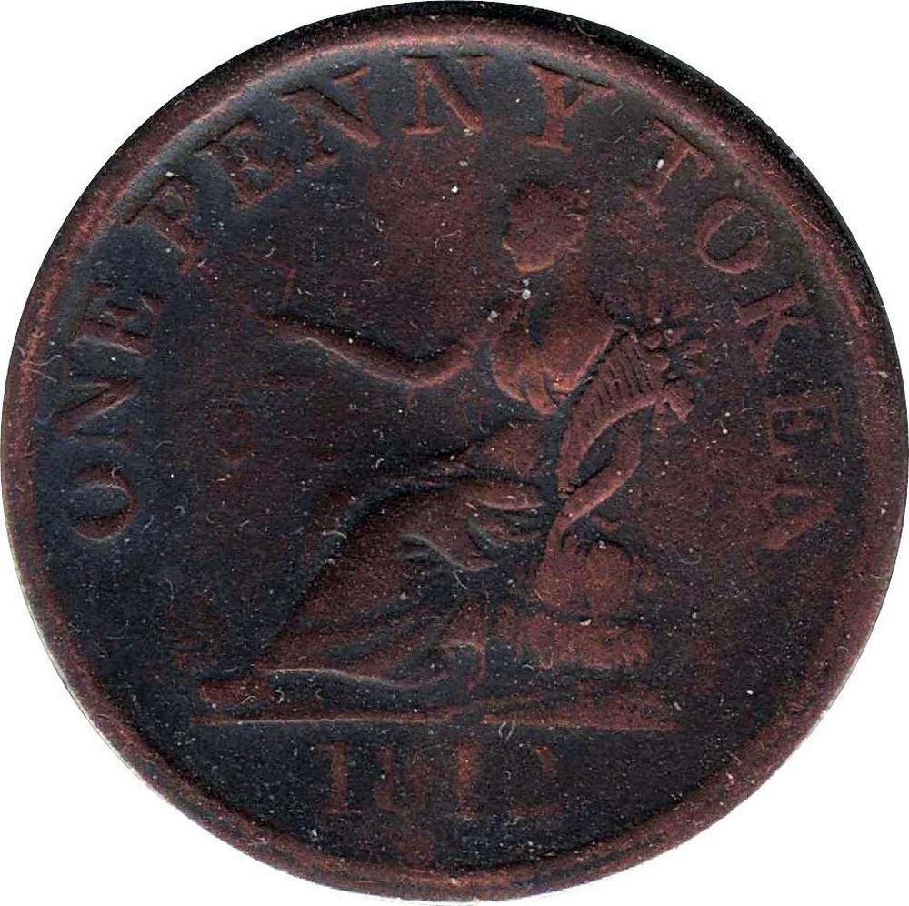 Great Britain One Penny "Birmingham - Union Copper Company" 1812 coin ...