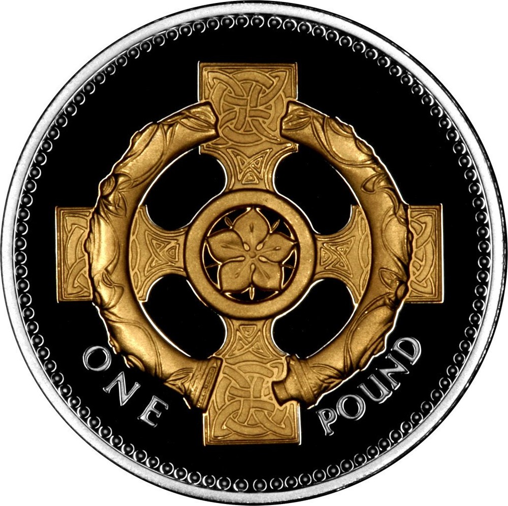 Great Britain Silver One Pound "Northern Ireland Celtic Cross Broighter ...