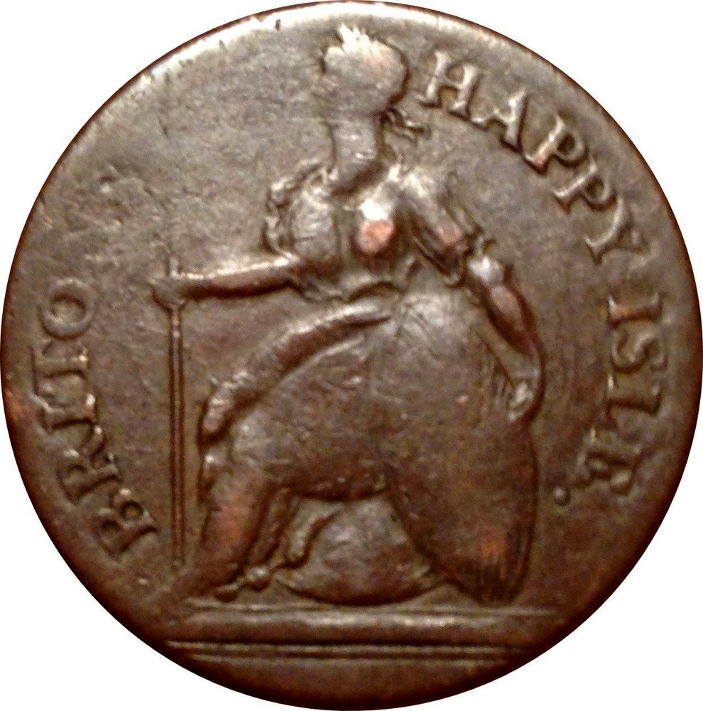 Great Britain 1/2 Penny "George Reigns - Bater Sea" 1770-1780 coin ...