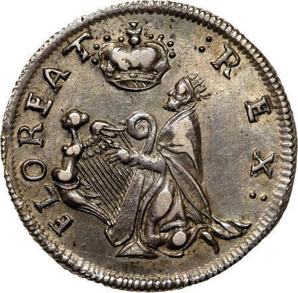 USA Farthing "Hibernia Voce Populi" 1760 coin value KM# Tn21.2 ...