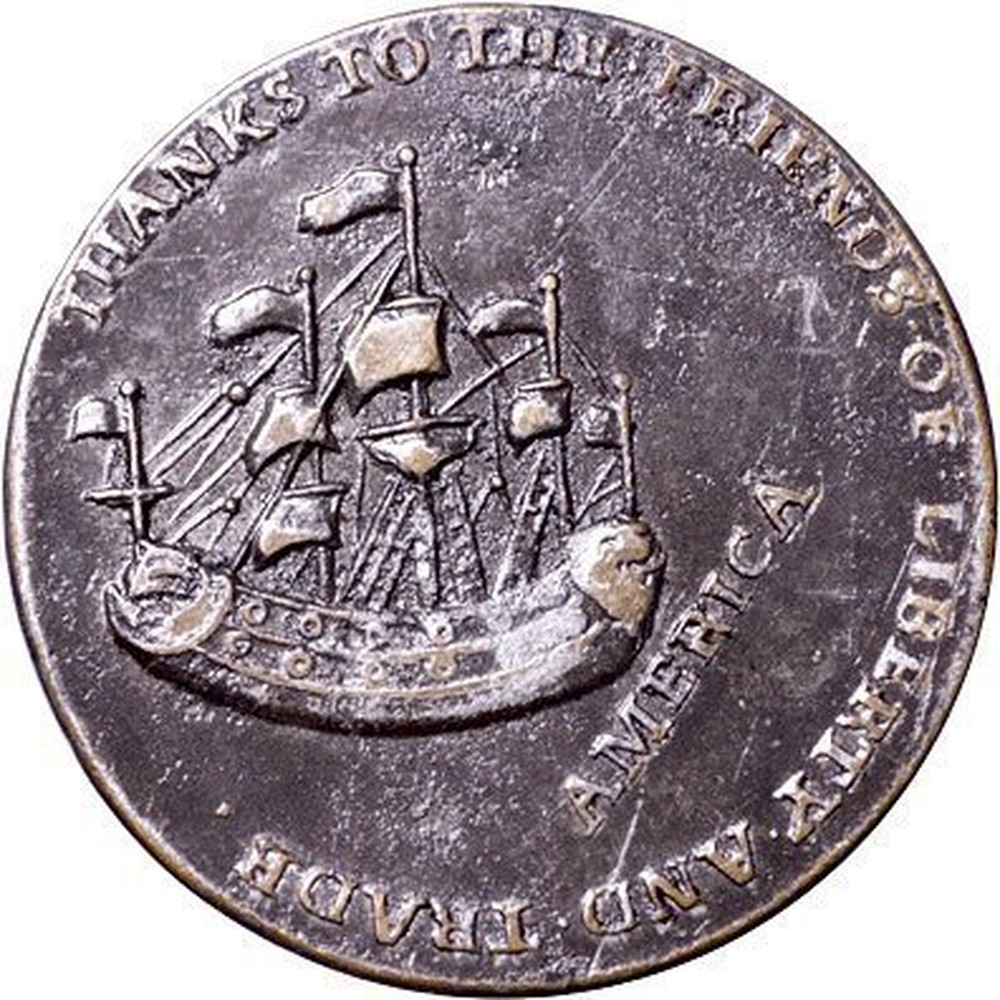 USA Halfpenny William Pitt tokens 1766 coin value KM# Tn24a ...