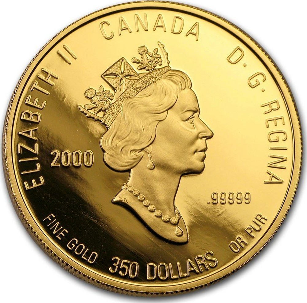 Canadian Gold 350 Dollars Ontario White Trillium 2003 Coin Value KM
