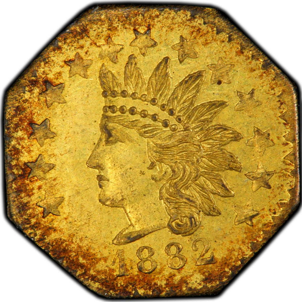 USA Gold 1 Dollar "Indian (Octagonal)" 1872-1876 coin value KM# 14.1 ...