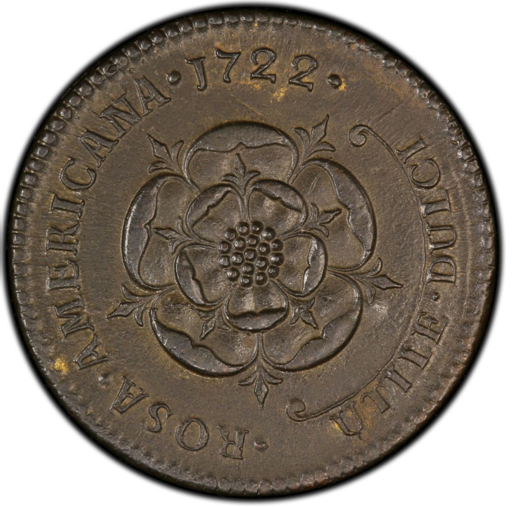 USA Penny Rosa Americana 1722 coin value KM# 5 | coinscatalog.NET