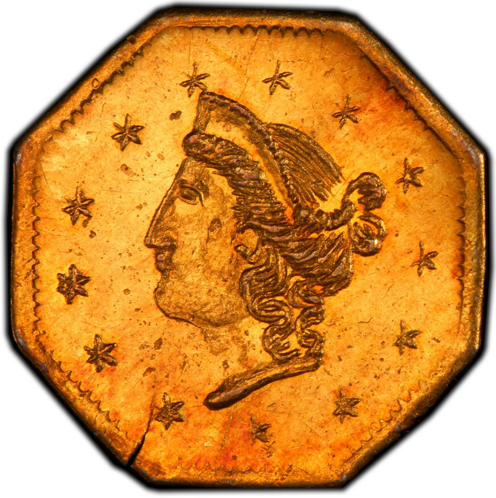 USA Gold 1/2 Dollar "Liberty Octagonal" 1859-1871 coin value KM# 8.4 ...