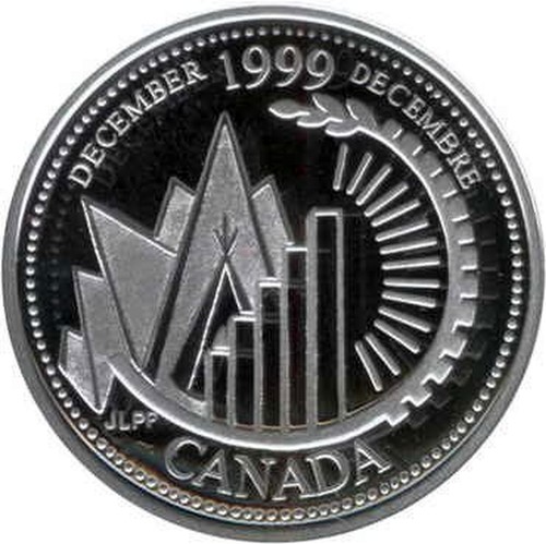 Canadian Silver 25 Cents December 1999 Coin Value KM 353a Canadian Silver 25 Cents December 1999 Coin Value KM 353a