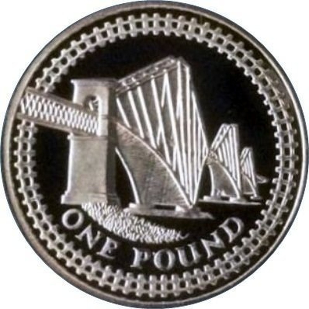 Great Britain One Pound "Forth Railway Bridge" 2004 coin value KM# 1048 ...