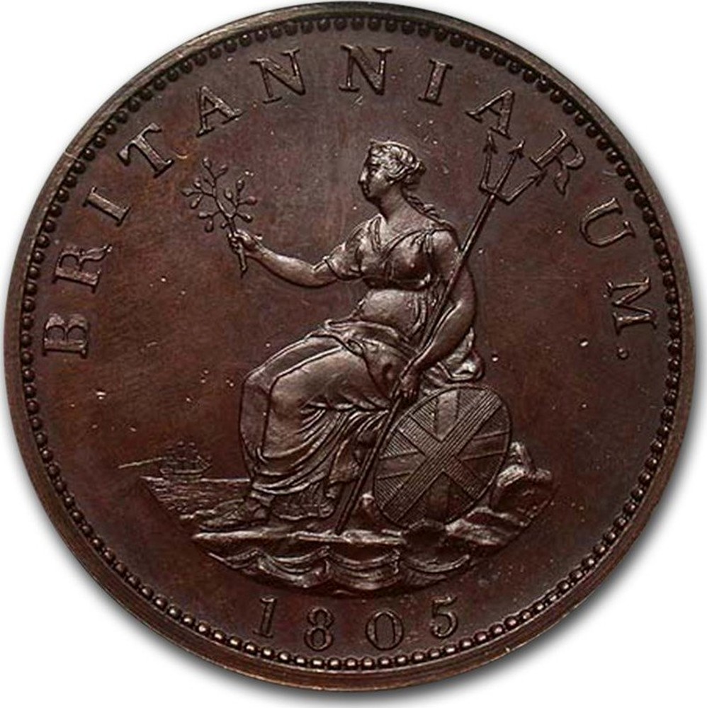 Great Britain Silver 1 Penny "Penny Pattern (UltraCam)" 1805 coin value ...