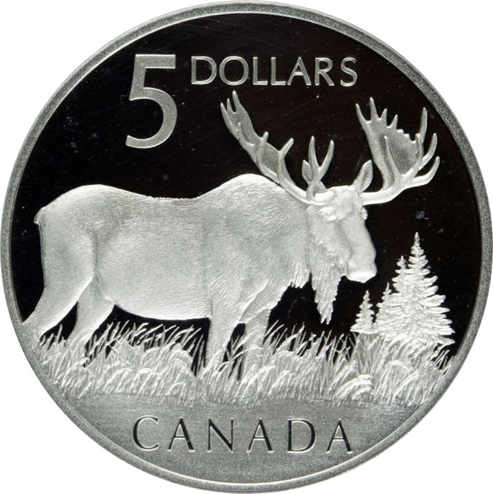 Canadian Silver 5 Dollars "Moose" 2004 coin value KM# 514 ...