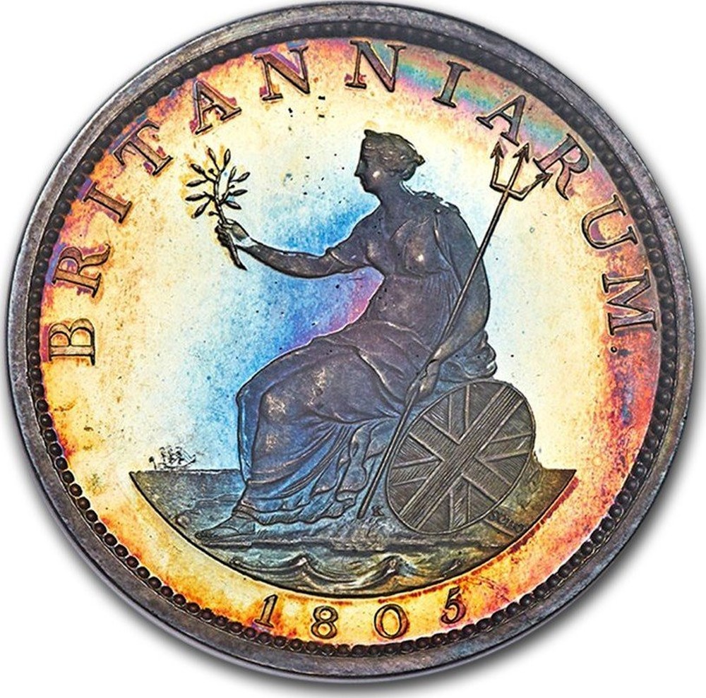 Great Britain Silver 1 Penny "Penny Pattern (UltraCam)" 1805 coin value ...