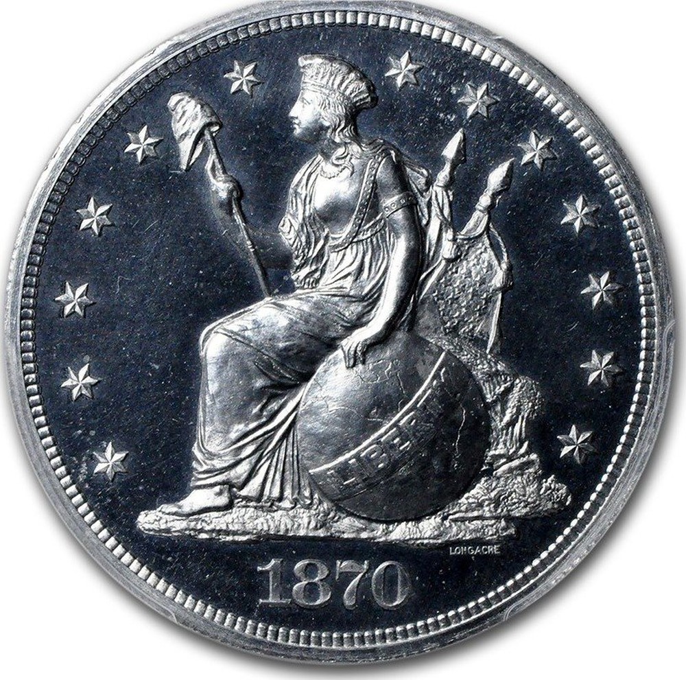 USA Silver One Dol. "Seated Liberty" 1870 coin value | coinscatalog.NET