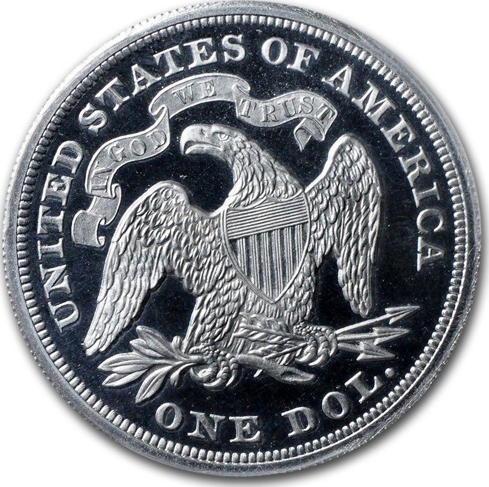 USA Silver One Dol. "Seated Liberty" 1870 coin value | coinscatalog.NET