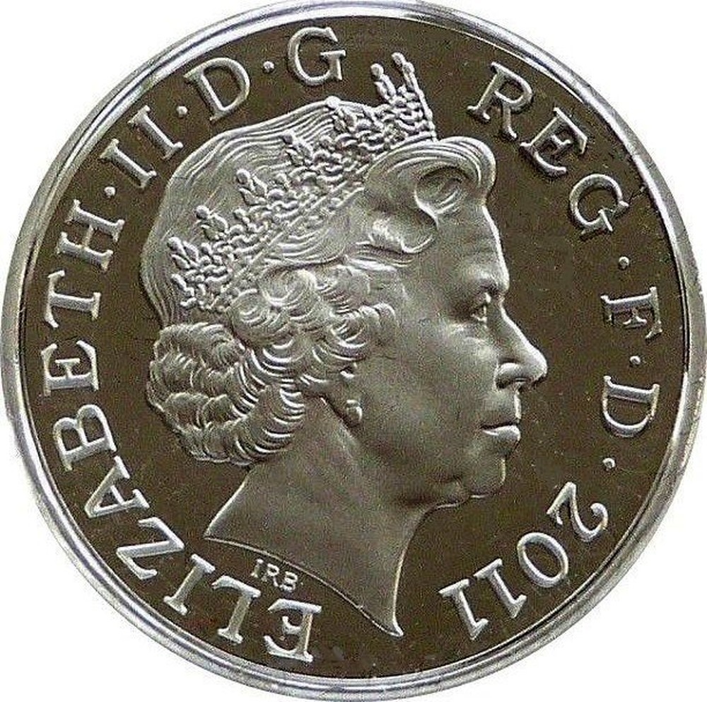 Great Britain Silver One Pound "Royal Arms" 1993 coin value KM# 964a ...