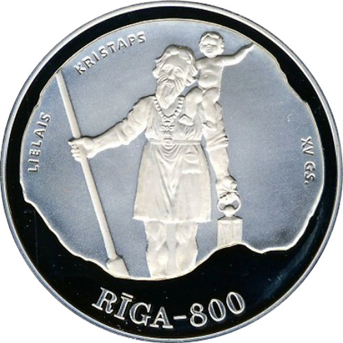 Latvian Silver 10 Latu "Riga 800" 1998 coin value KM# 30 | coinscatalog.NET
